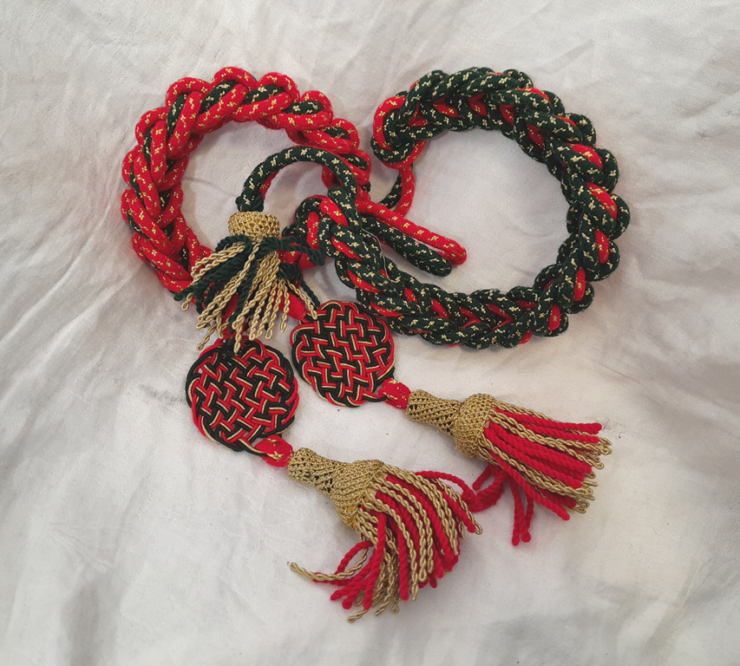 Napoleonic French Shako Cords - RED, GREEN & GOLD - Corps Sutler
