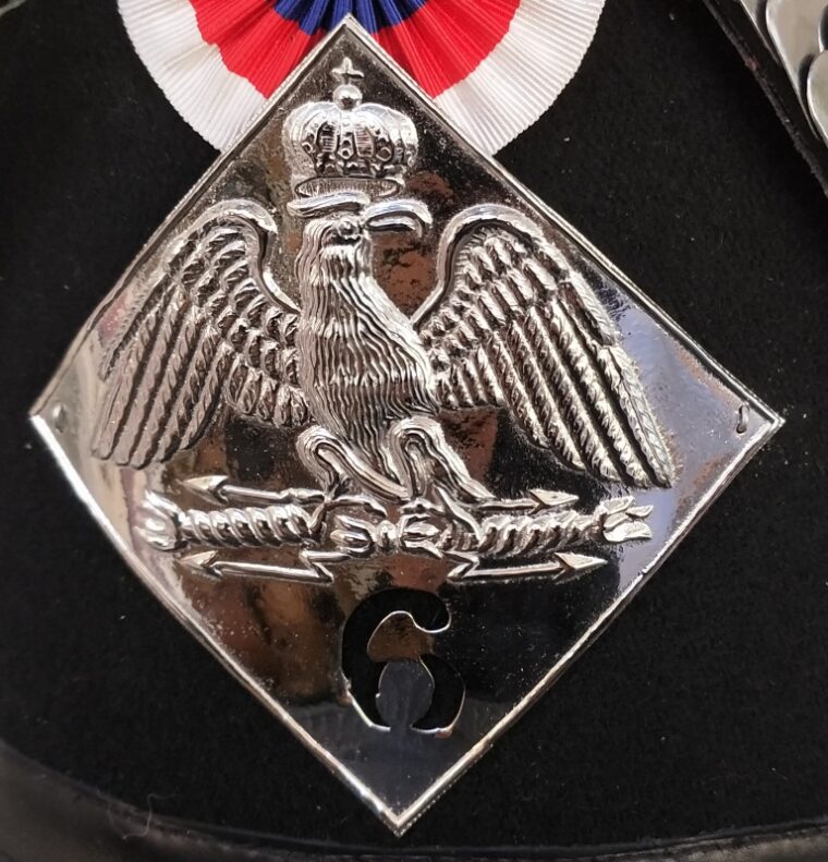 1806 6th EME Shako Plate white metal - Corps Sutler