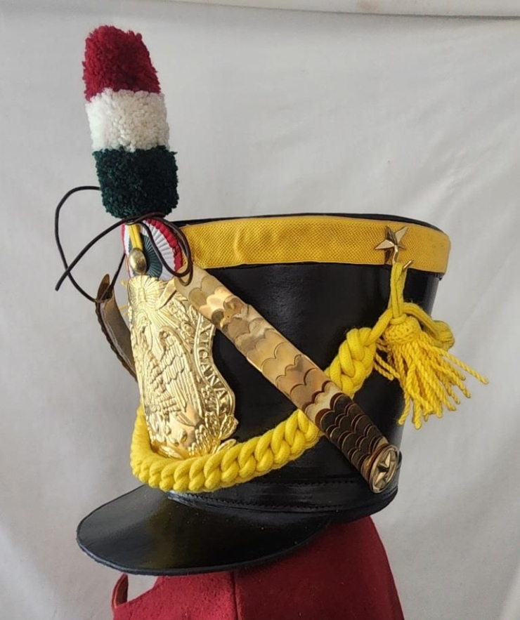 Mexican Infantry \ Artillery leather Shako complete - Corps Sutler