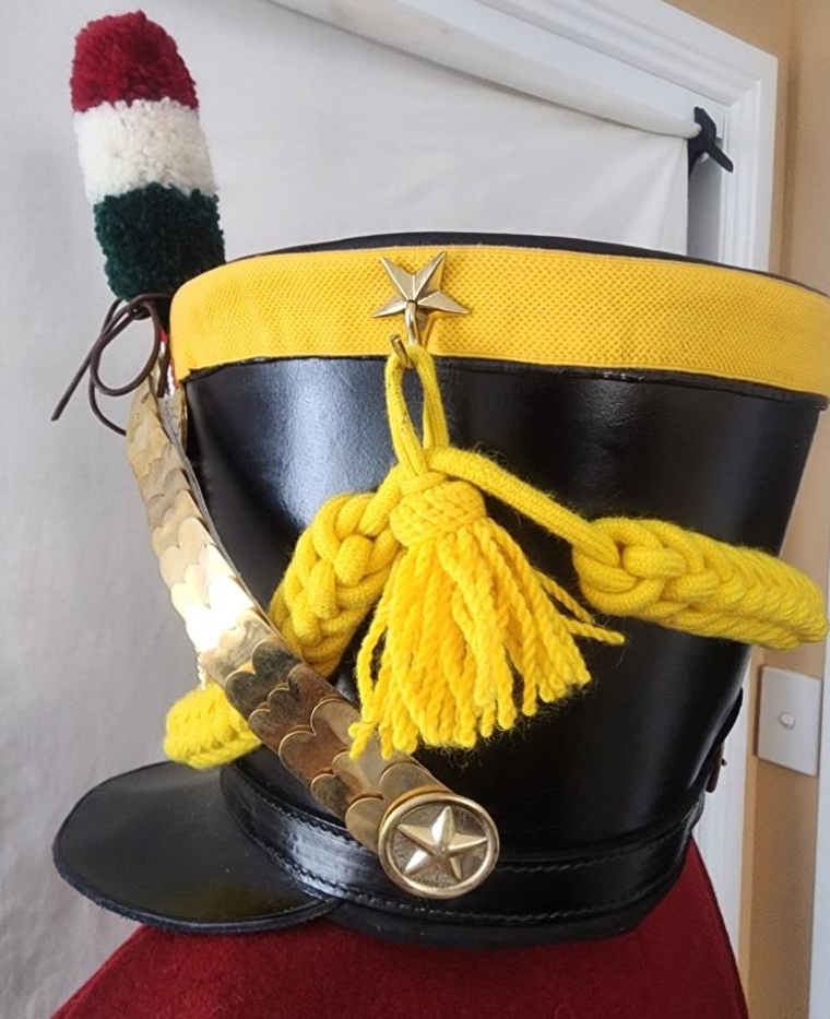 Mexican Infantry \ Artillery leather Shako complete - Corps Sutler