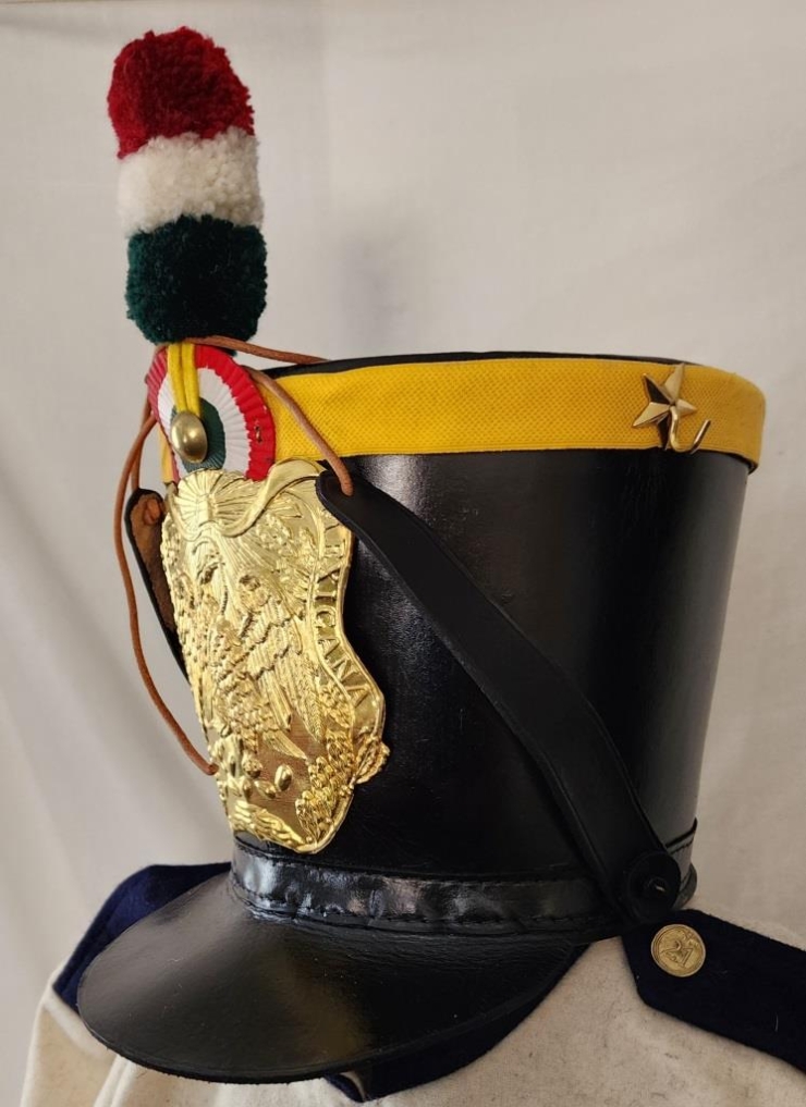 Mexican Infantry / Artillery leather Shako - Corps Sutler