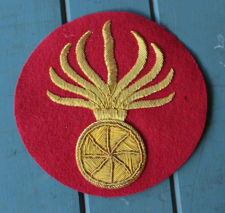Napoleonic French Old Guard Bonnet de poil Rear Gold embroidered badge ...