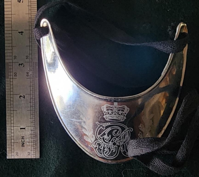 Napoleonic British Brass or Silver GR Gorget - Corps Sutler