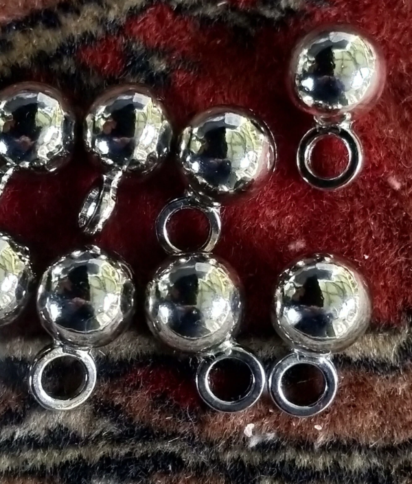 Ball buttons solid metal - silver colour, set of 20 - Corps Sutler